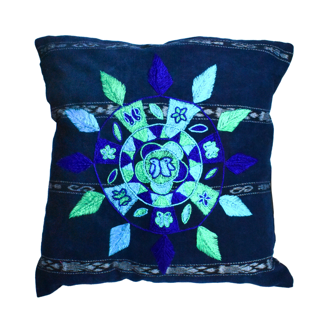 Patzún Embroidery Pillow Cover - Ocean – Handmade by Friendship Bridge®